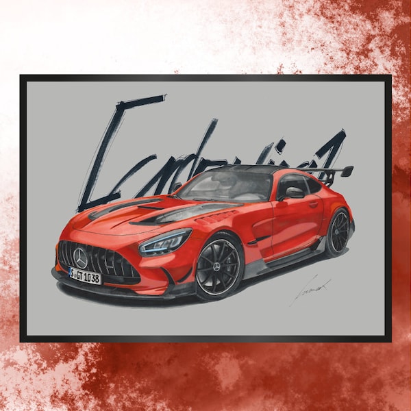 Mercedes Amg Drawing - Etsy