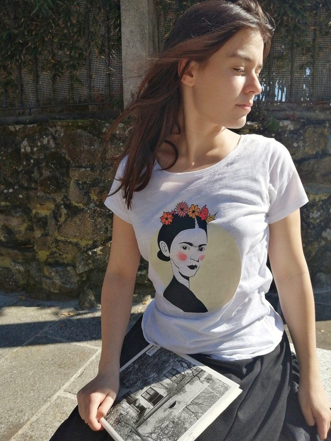 Frida Shirt, Mexikanisches T-Shirt Damen, T-Shirt im mexikanischen Stil ...