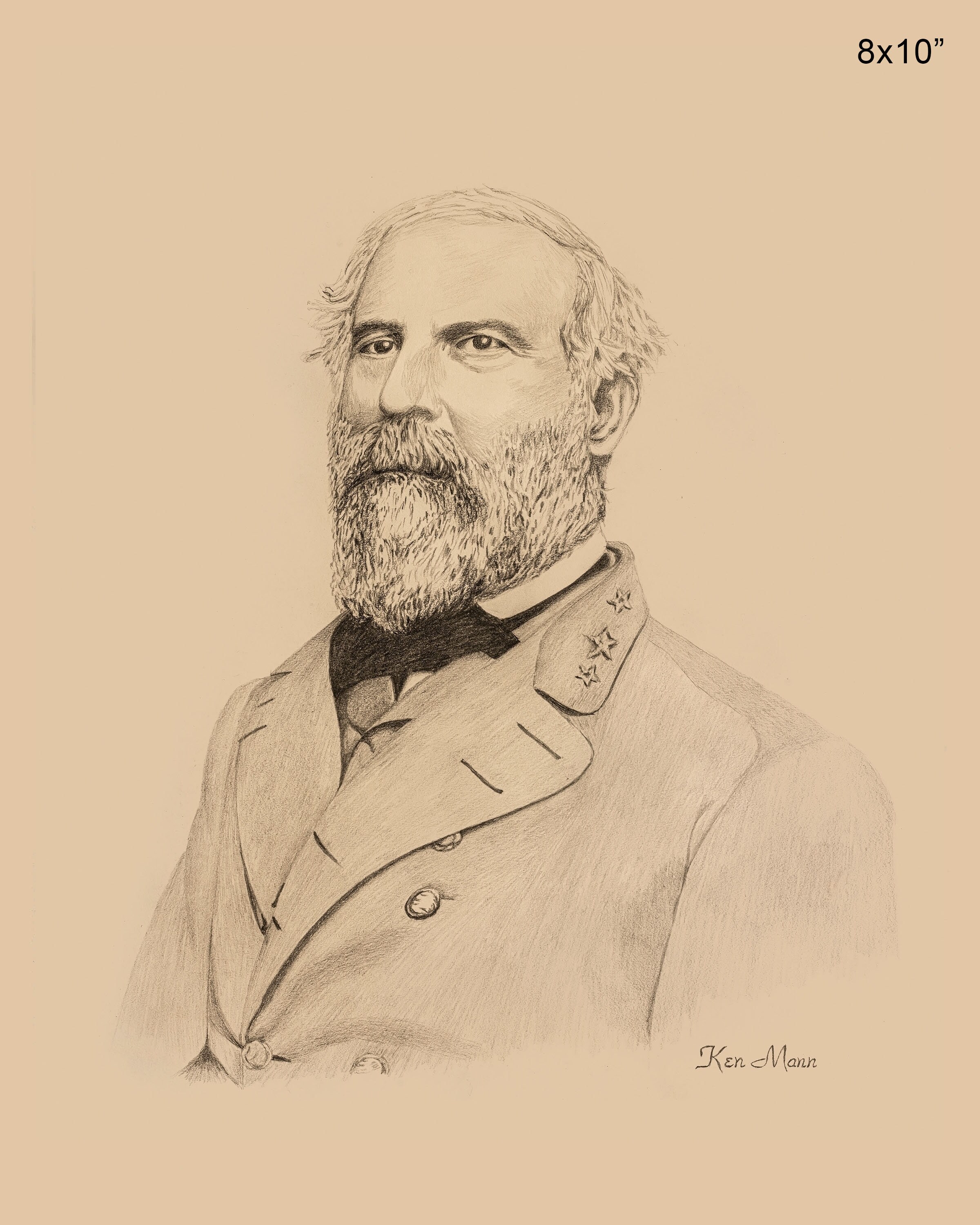 Fine Art Print of Original Hand-drawn, Graphite Portrait of Robert E ...