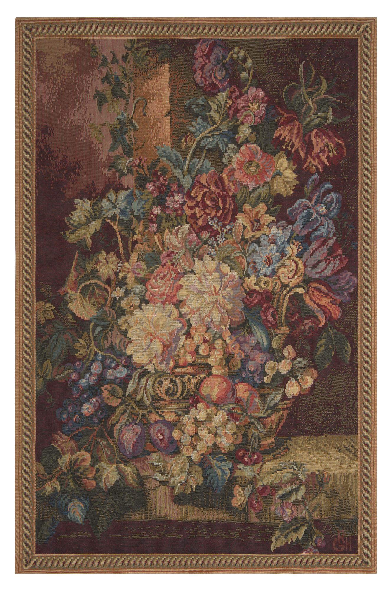Elegant European Floral Wall Tapestry - Woven Hanging Art for Home ...