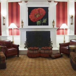 Poppy Red European Wall Tapestry - Red Flower Wall Hanging - Modern ...