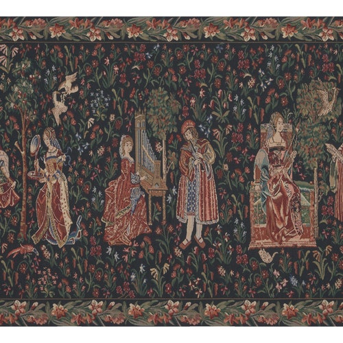 Medieval Tapestry Wall Hanging Seignorial Scene - Etsy