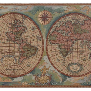 Antique Map I Small European Wall Decorative Tapestry Medieval Map Wall ...