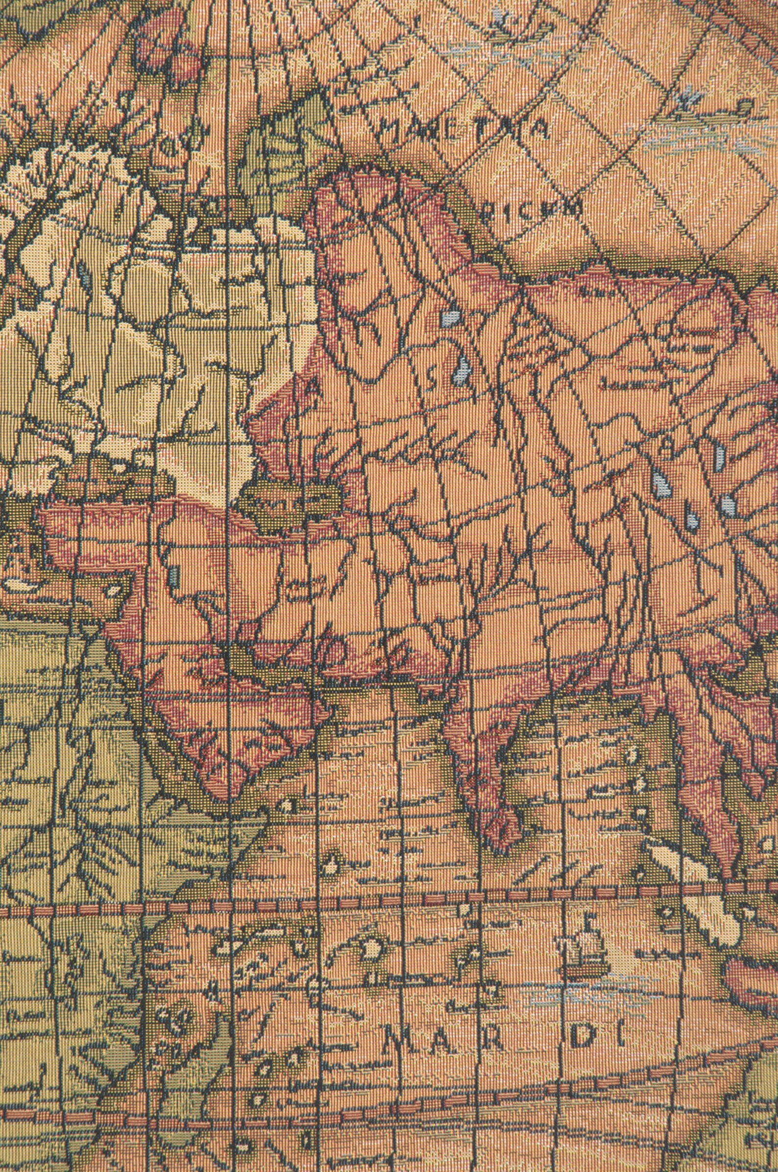 Old Map of the World Red European Wall Tapestry World - Etsy