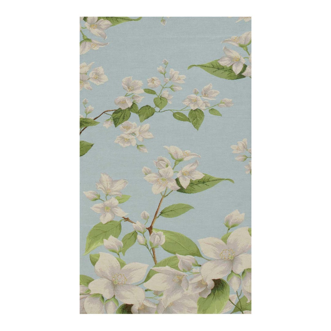 Jasmine Floral Table Runner Blue Botanical Dining Table Decor Wedding ...