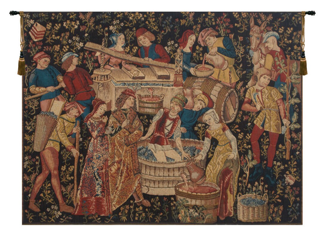 Grapes Harvest Vendanges European Wall Tapestry - Millefleurs ...