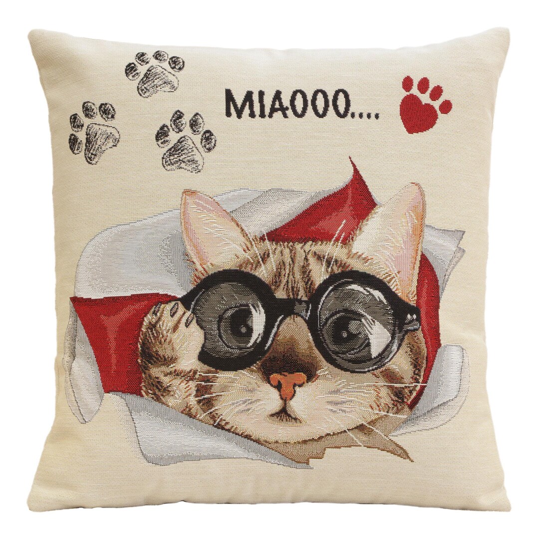 George the Cat Tapestry Cushion Cover - Decorative Pillow Case for ...