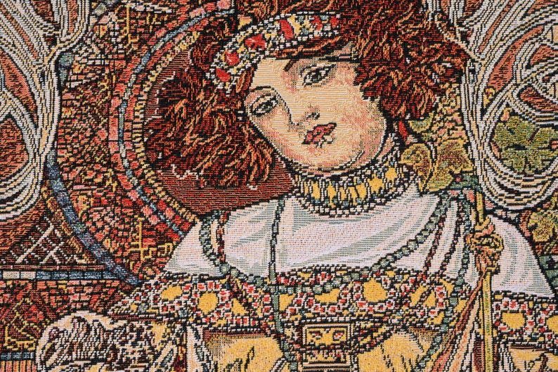 Mucha Autumn Tapestry Cushion Cover: Art Nouveau Pillow (18x18) - Etsy