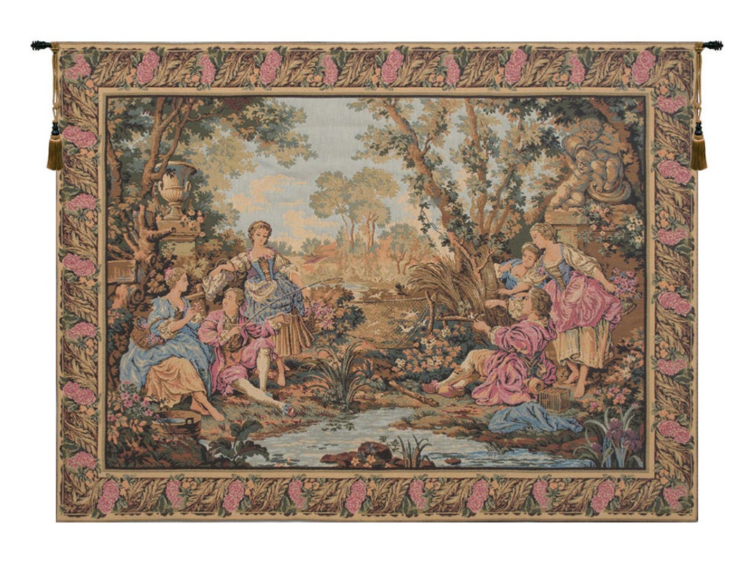 Gallantries European Wall Tapestry French Rococo Art Woven Belgian Wall ...