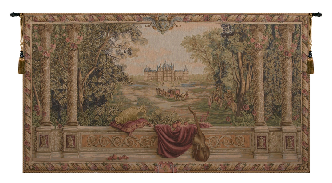 French Castle Tapestry: Verdure Au Chateau Medieval Woven Wall Art - Etsy