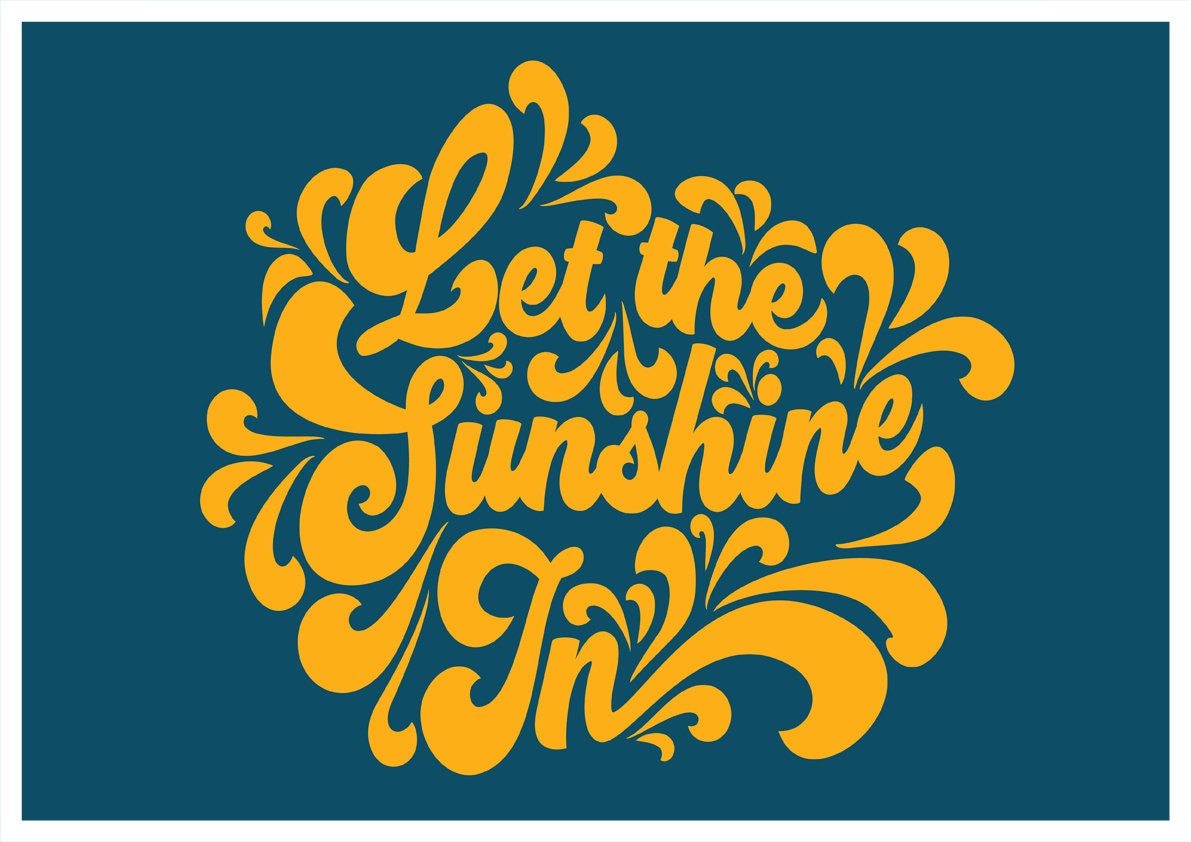 Let the Sunshine in Typography A4 or A3 Print - Etsy