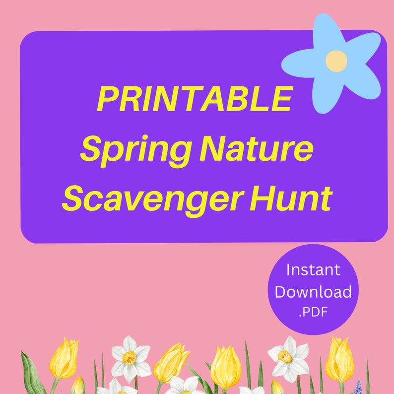 Spring Nature Scavenger Hunt Printable, Spring Games, Spring Nature PDF ...
