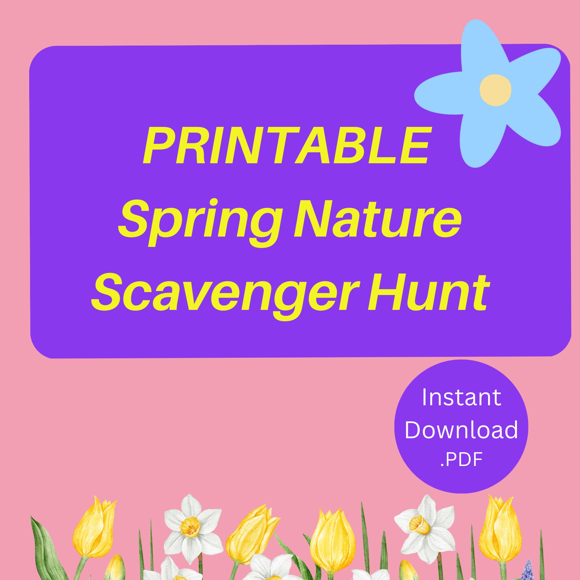 Spring Nature Scavenger Hunt Printable, Spring Games, Spring Nature PDF ...