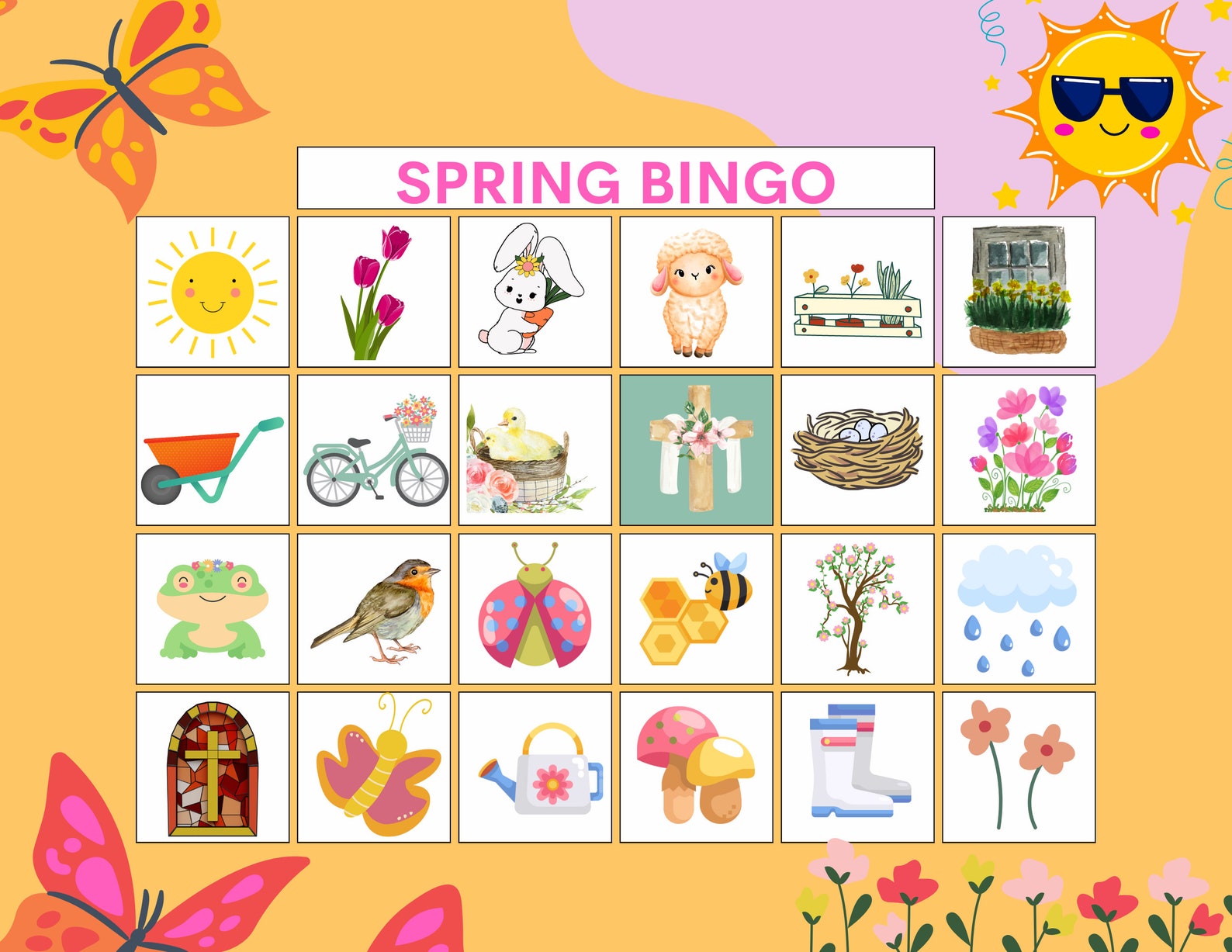 Spring BINGO Printable, Spring Games, Spring PDF Game, Spring FUN ...