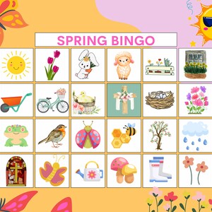 Spring BINGO Printable, Spring Games, Spring PDF Game, Spring FUN ...