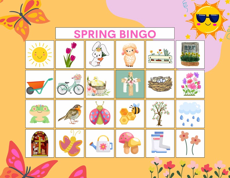 Spring BINGO Printable, Spring Games, Spring PDF Game, Spring FUN ...