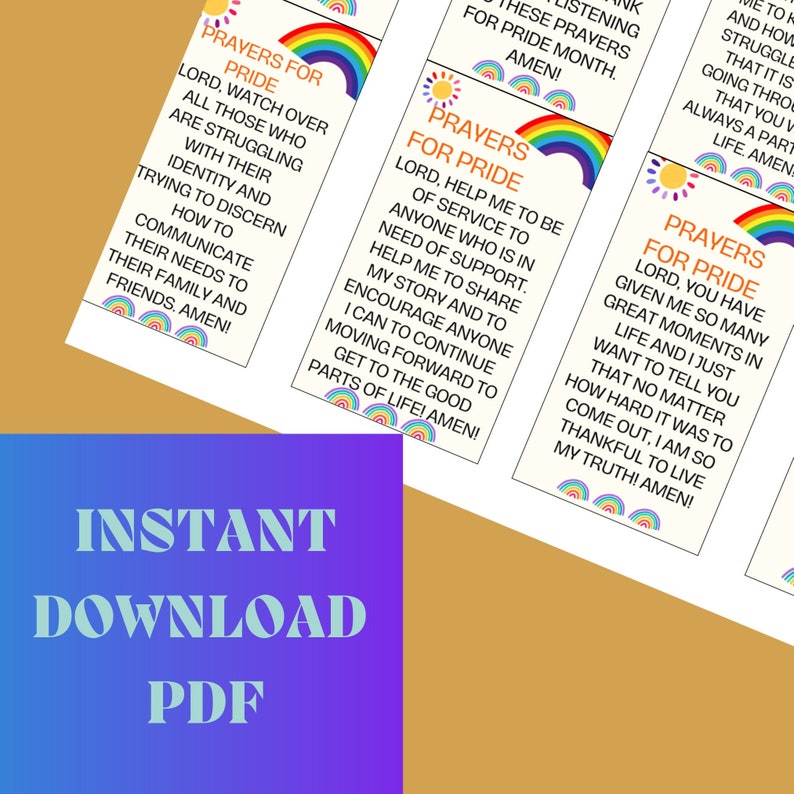 Pride Prayer Cards - Instant Download PDF, Prayers for Pride, LGBT ...