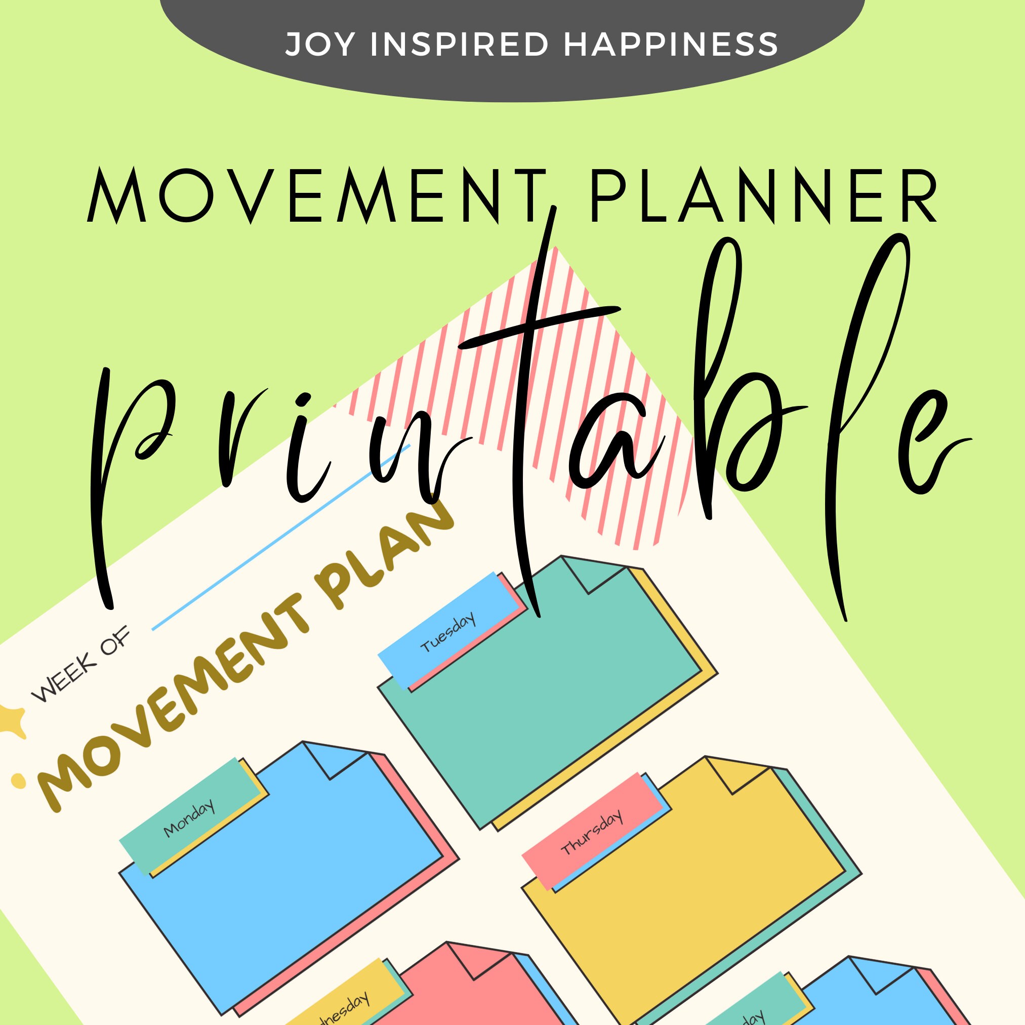 Weekly Movement Planner, Exercise Planner, Movement Printable, Weekly ...