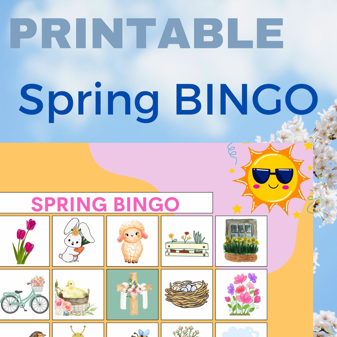 Spring BINGO Printable, Spring Games, Spring PDF Game, Spring FUN ...
