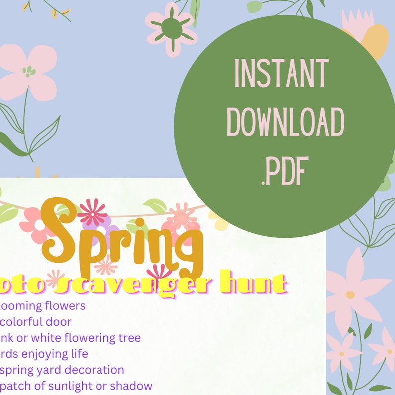 Spring Photo Scavenger Hunt Spring Creativity Spring Spring - Etsy