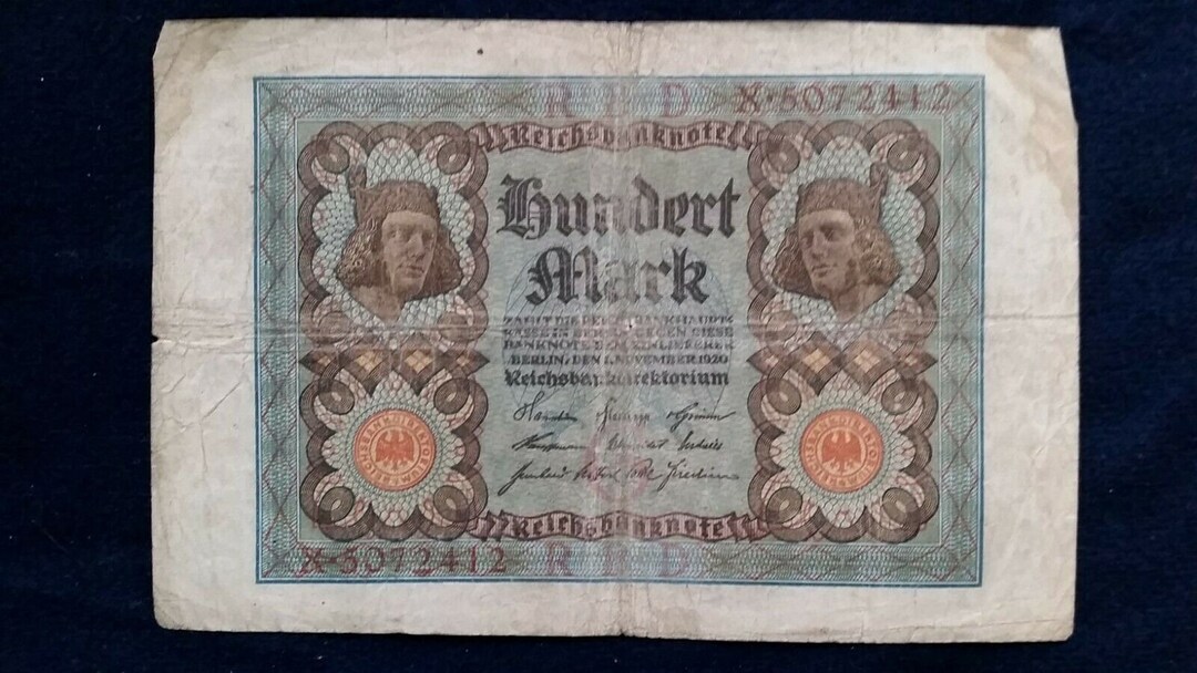 100 "hundert" Hundred Mark Germany 1920 Circulated - Etsy