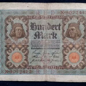 100 "hundert" Hundred Mark Germany 1920 Circulated - Etsy