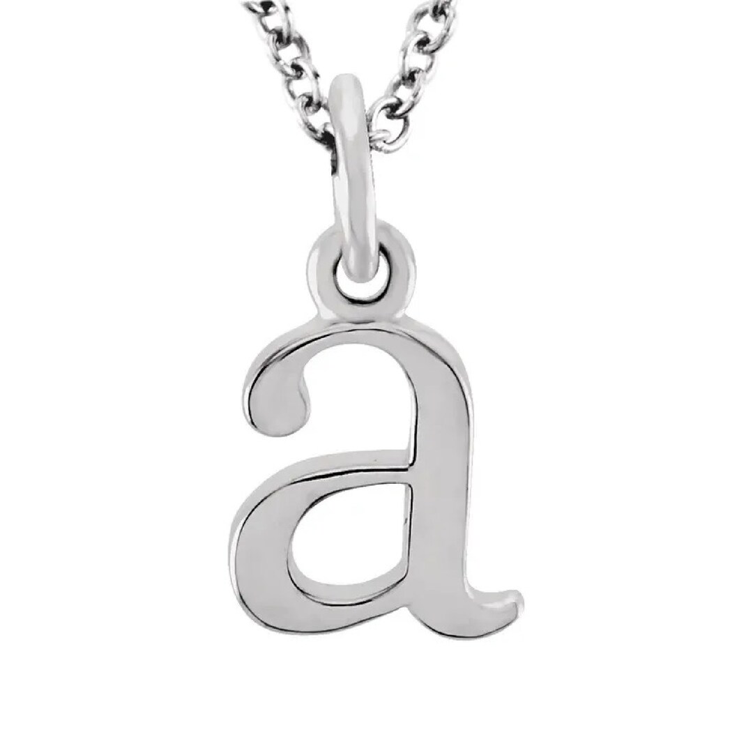 Solid Gold Initial Pendant- Lowercase Letters - Etsy