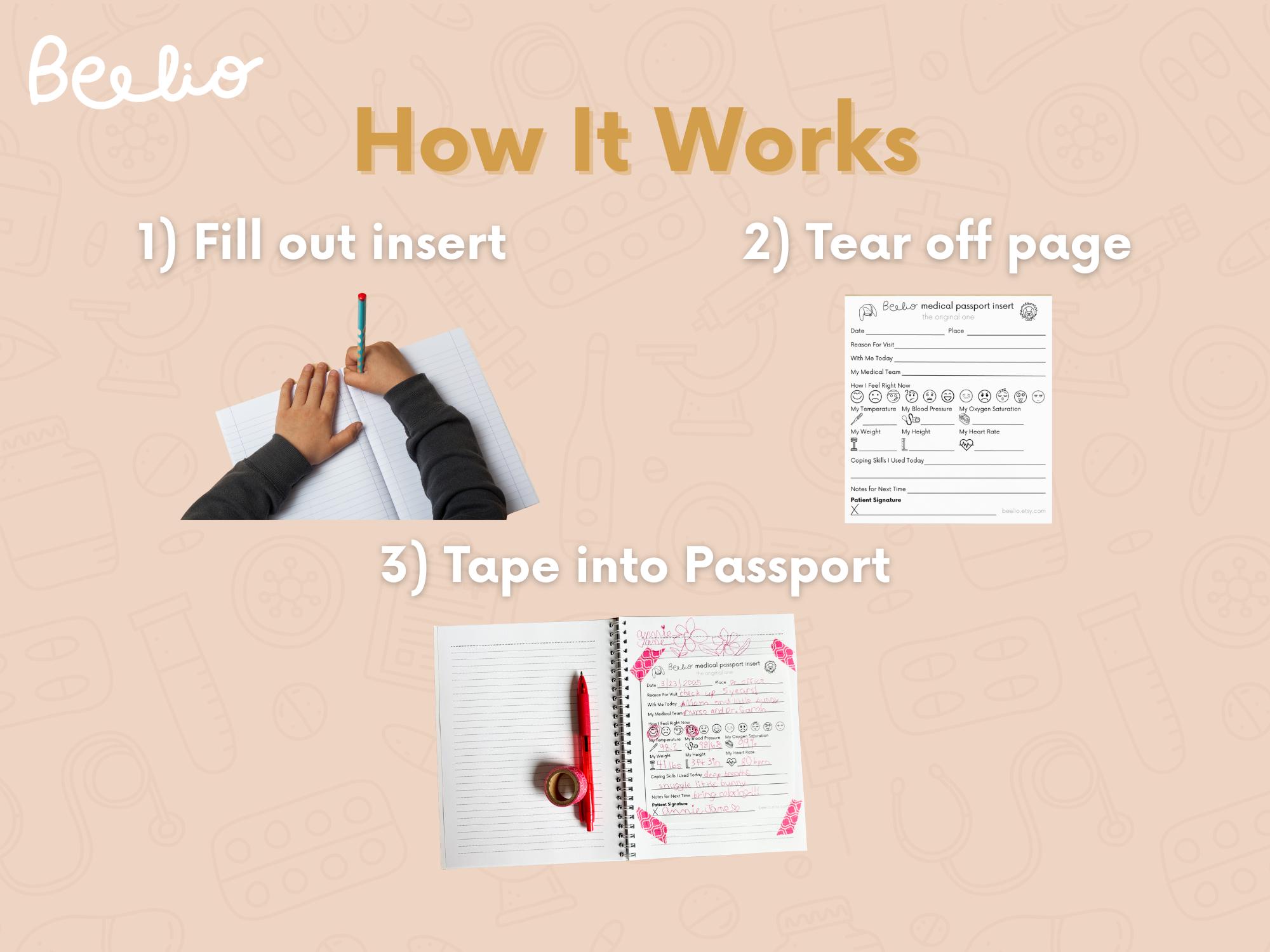 Medical Passport Inserts for Kids - IV, Blood Draw & Injection Tracker ...