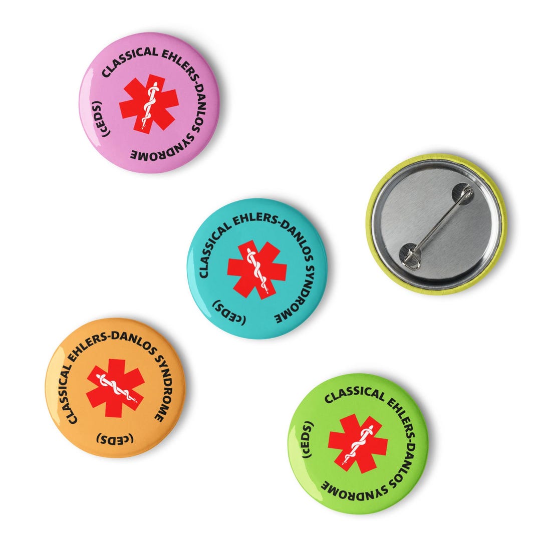 Classical Ehlers Danlos Syndrome Medical Alert Pin Buttons for Backpack ...