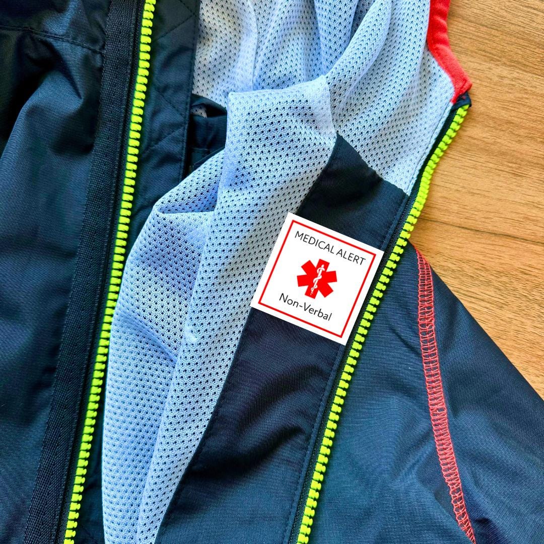 Non-verbal Medical Alert Vinyl Sticker Sheet - Medical Alert Stickers ...