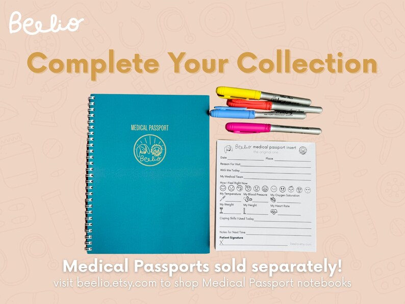 Medical Passport Inserts for Kids - IV, Blood Draw & Injection Tracker ...