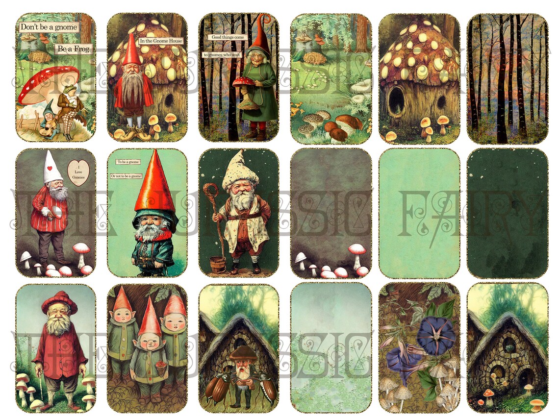Gnomes 18 Downloadable Altoid Tin Labels With Matching Edge / Washi ...
