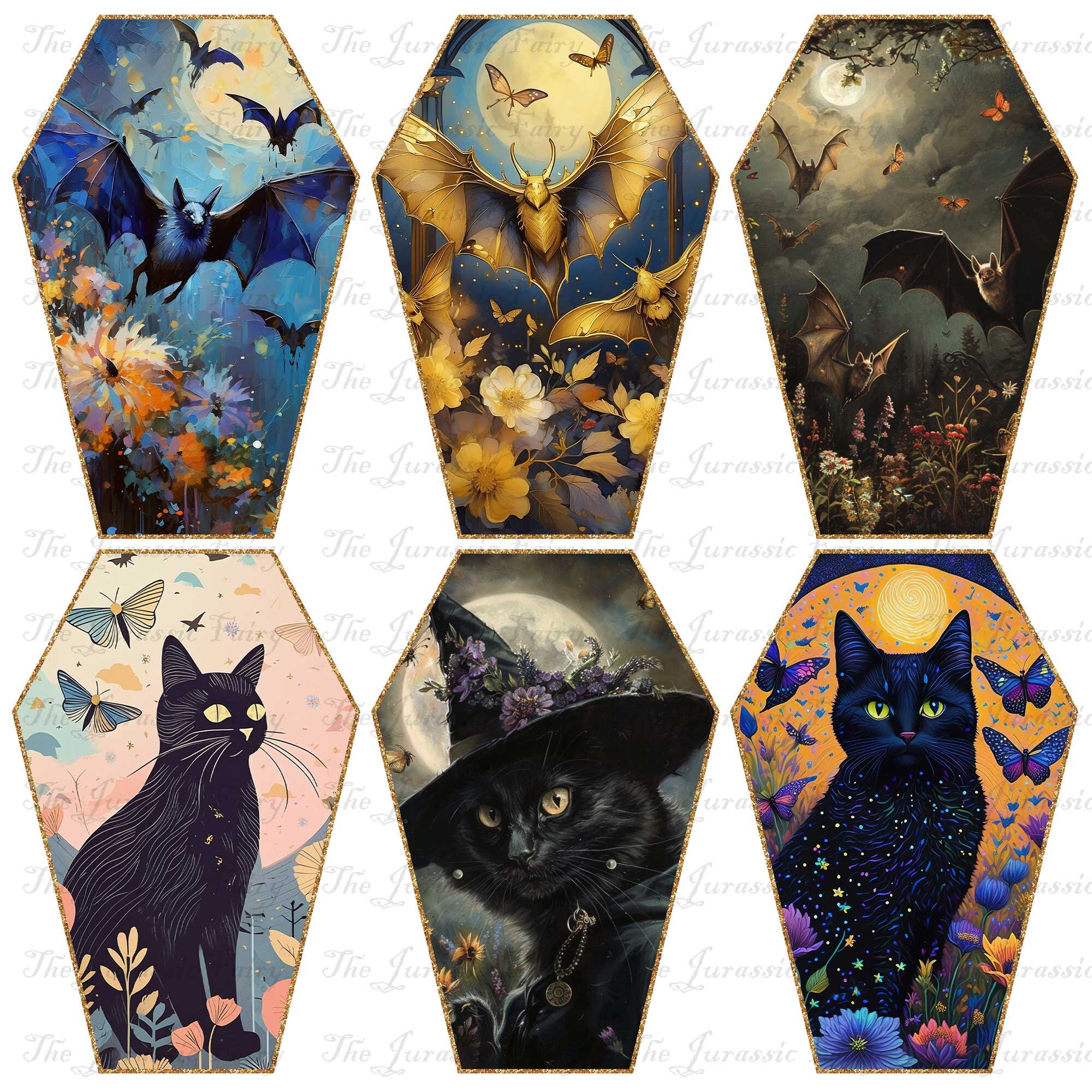 45 Printable Coffin Shaped Tags for Halloween or Junk Journals ...