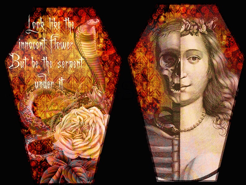 36 Printable Coffin Shaped Tags for Halloween or Junk - Etsy