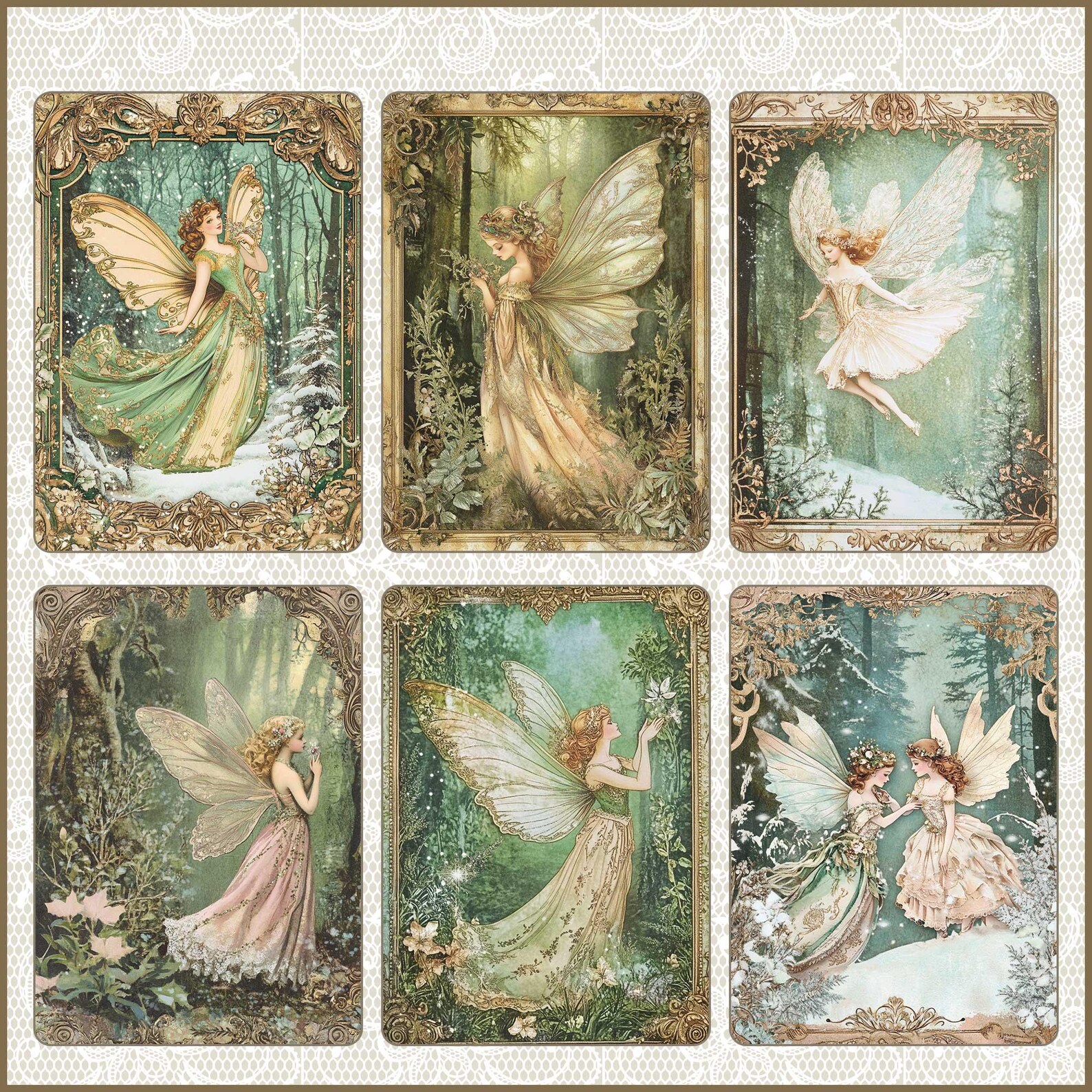 Christmas Fairies ATC Cards: Shabby Chic Printable (digital Download ...