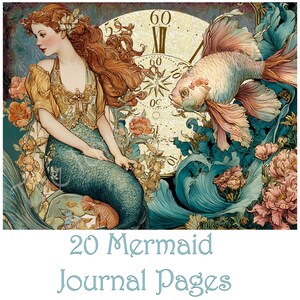 Mermaids in Time Journal Pages: Art Nouveau Style (digital Download) - Etsy