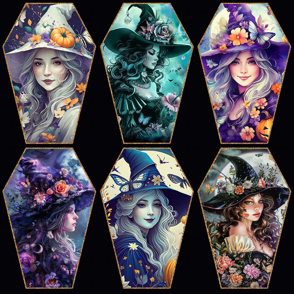 45 Printable Coffin Shaped Tags for Halloween or Junk Journals ...