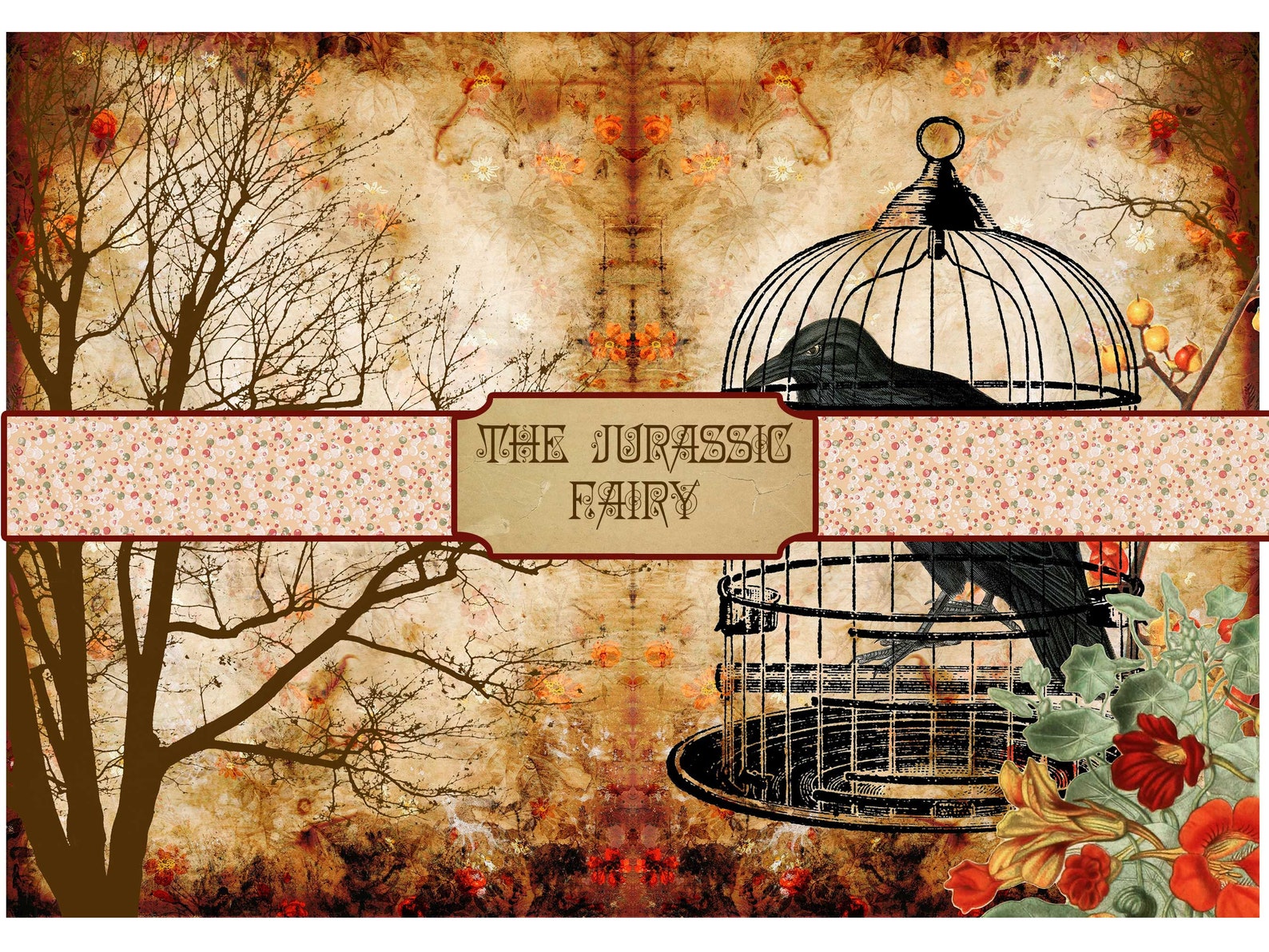 Set of 10 Vintage Style Halloween Masquerade A4 Digital Scrapbook ...