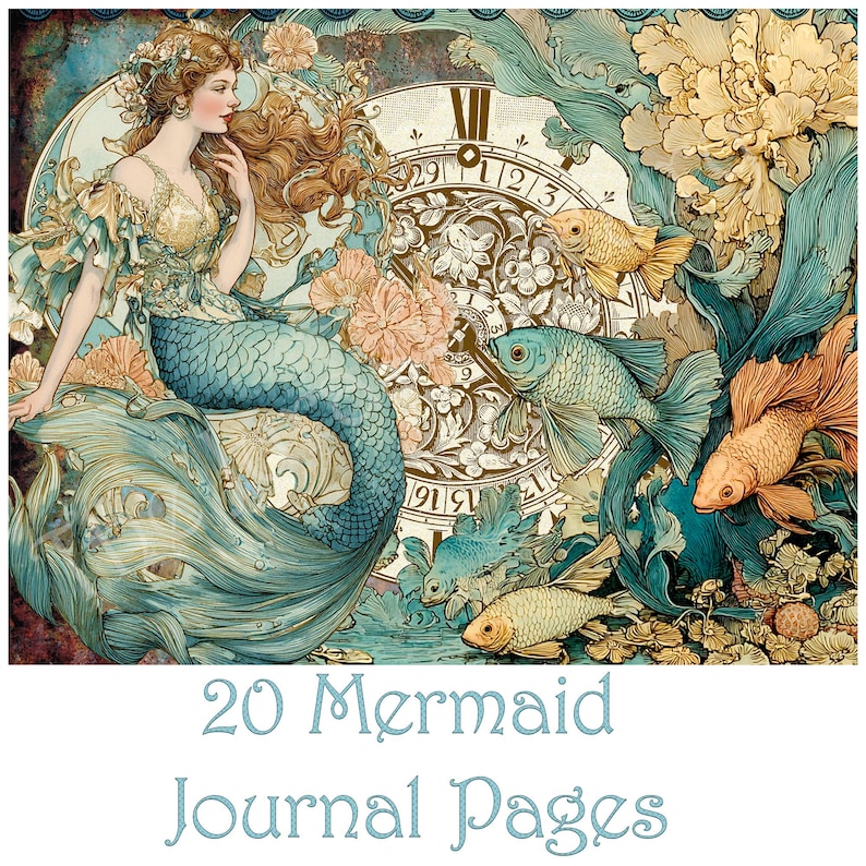 Mermaids in Time Journal Pages: Art Nouveau Style (digital Download) - Etsy