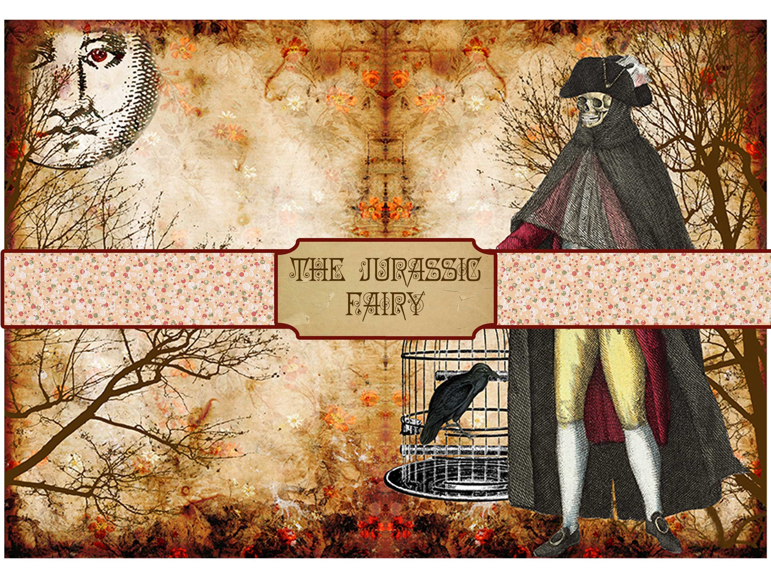 Set of 10 Vintage Style Halloween Masquerade A4 Digital Scrapbook ...