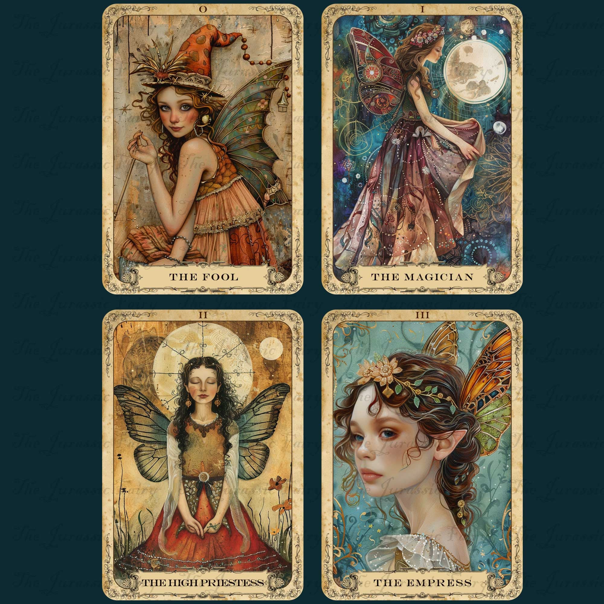 Fairy Major Arcana Tarot Cards Printables 22 Cards Plus 2 Tarot Backs ...