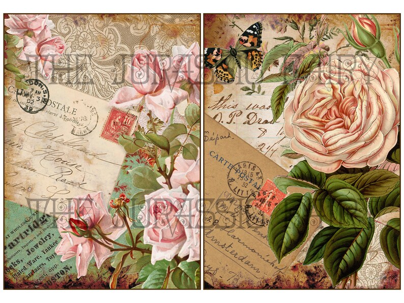 18 Shabby Chic Atc's Printables Flowers, Roses, Fairies, Ladies, Girls ...