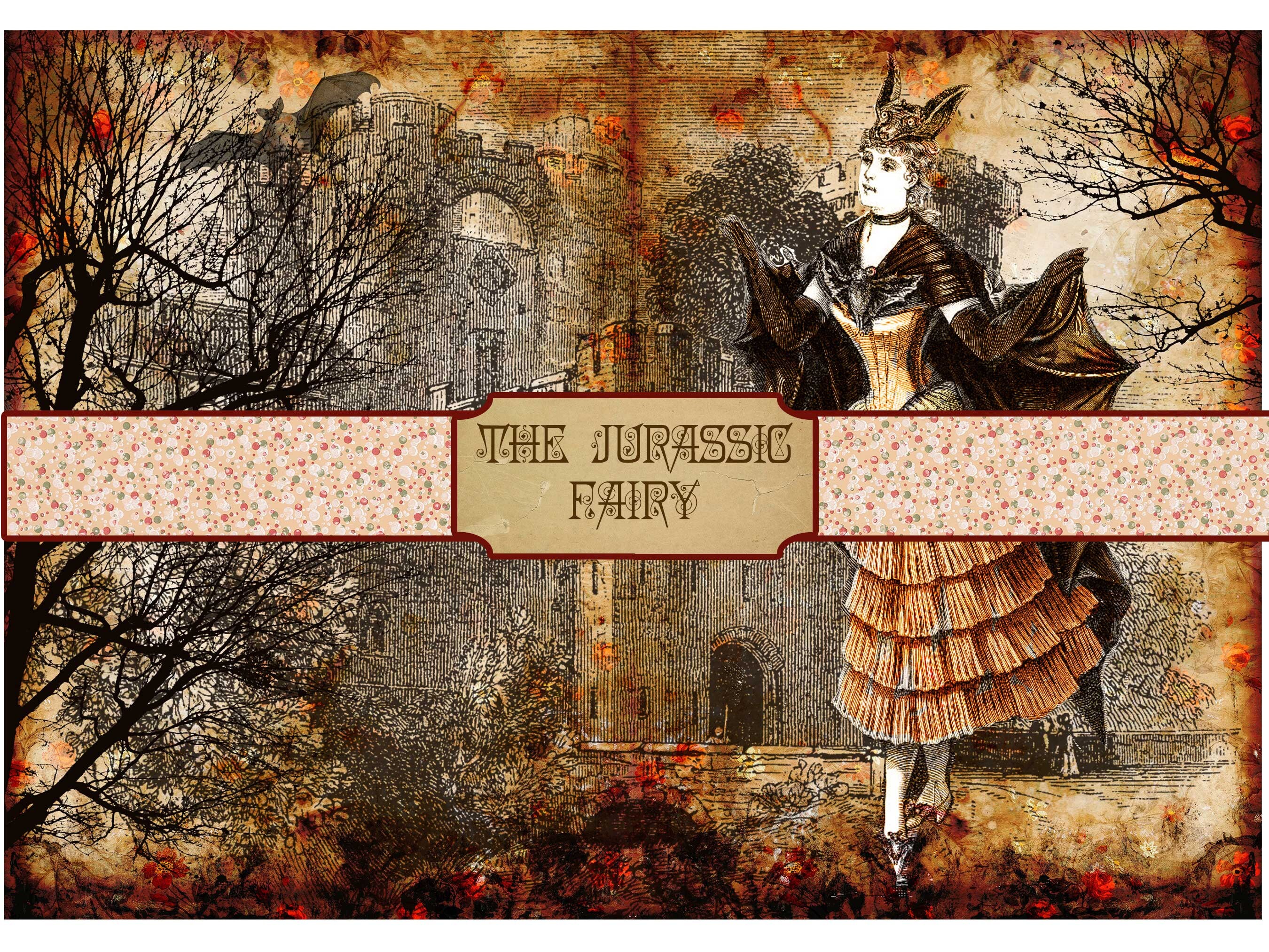 Set of 10 Vintage Style Halloween Masquerade A4 Digital Scrapbook ...