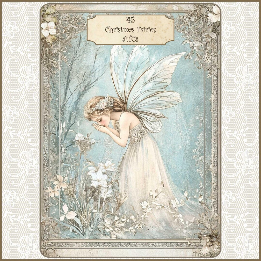 45 Christmas Fairies Atc's Printables - Shabby Chic Vintage Style ...