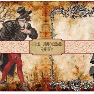 Set of 10 Vintage Style Halloween Masquerade A4 Digital Scrapbook ...