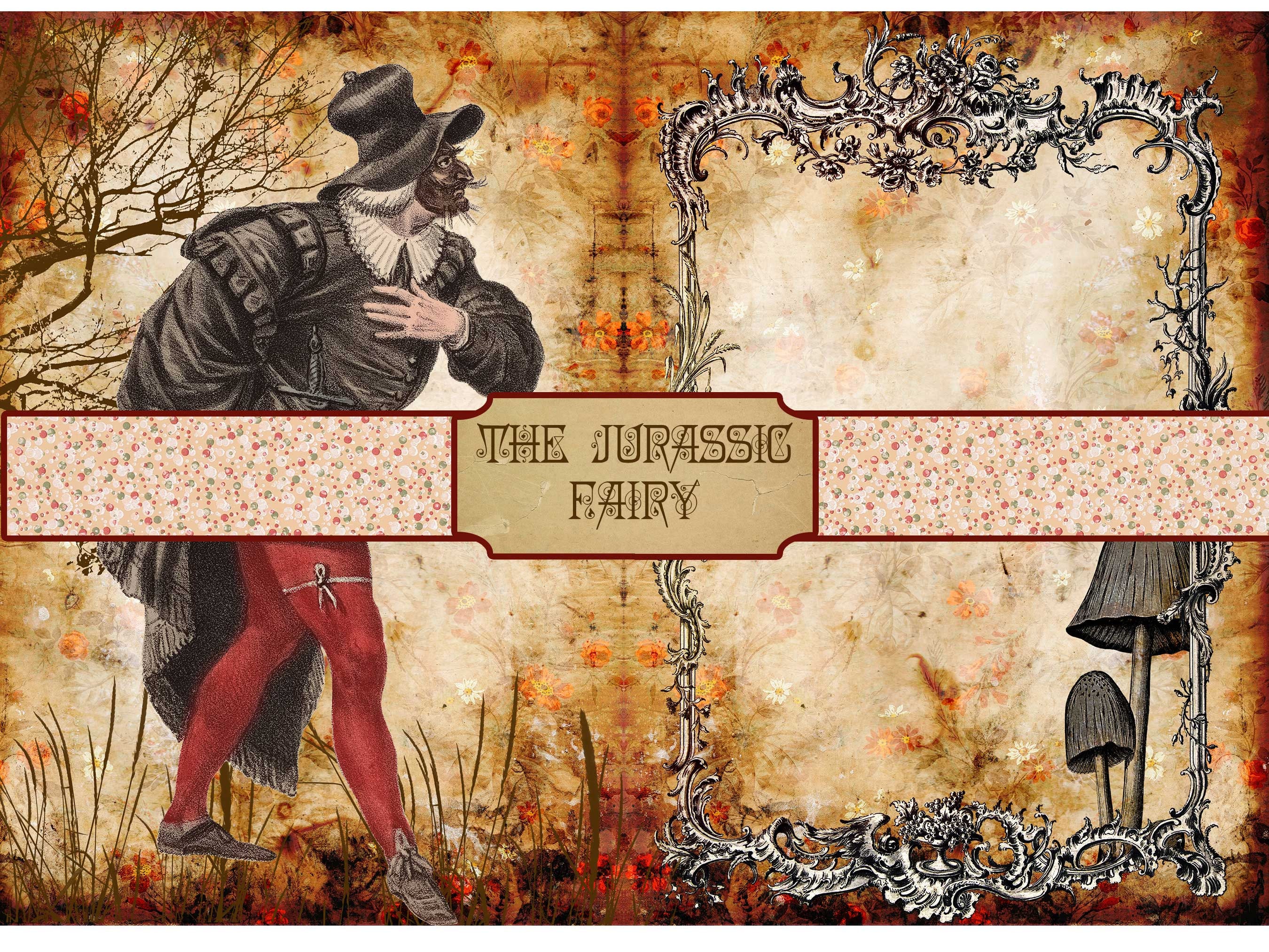 Set of 10 Vintage Style Halloween Masquerade A4 Digital Scrapbook ...