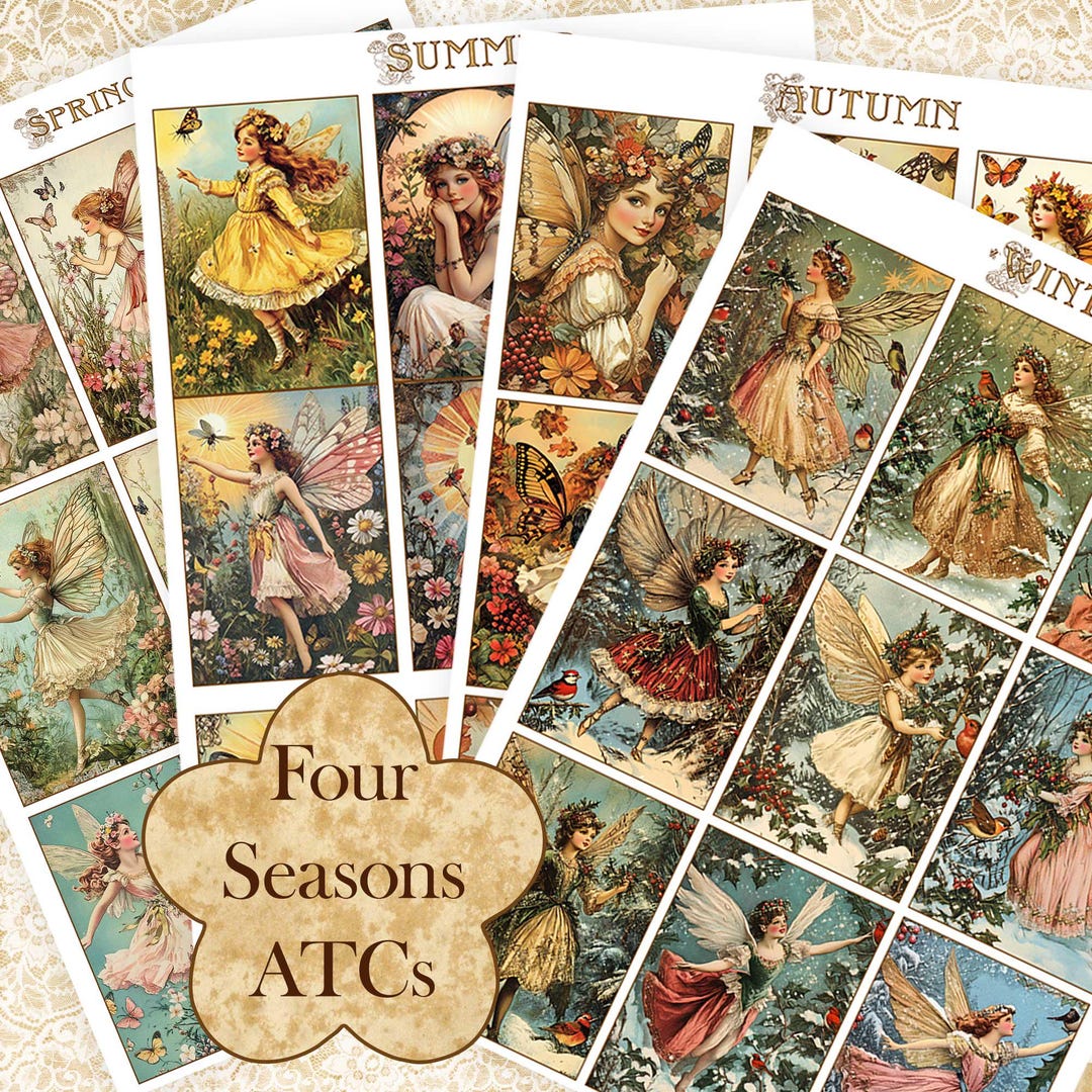 Four Seasons Fairy ATC Printables: Collage Sheets (digital Download) - Etsy