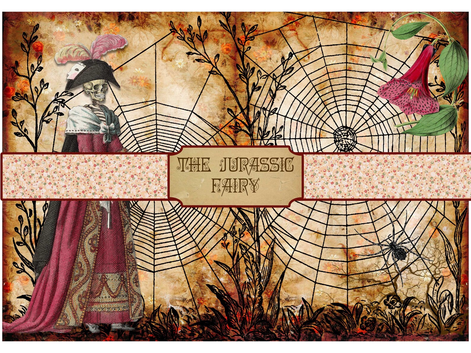 Set of 10 Vintage Style Halloween Masquerade A4 Digital Scrapbook ...