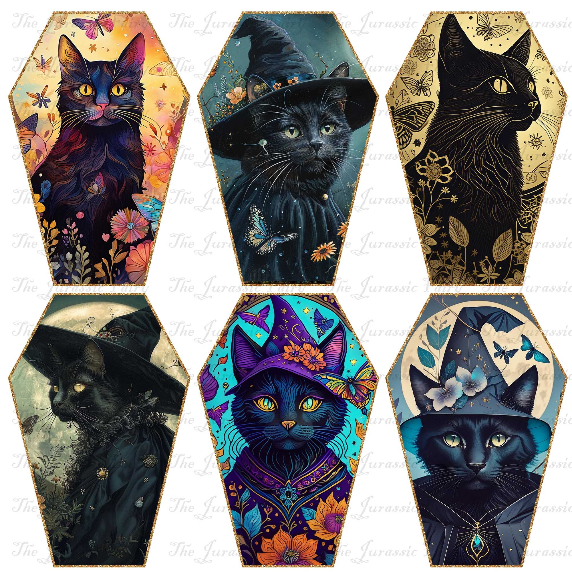 45 Printable Coffin Shaped Tags for Halloween or Junk Journals ...