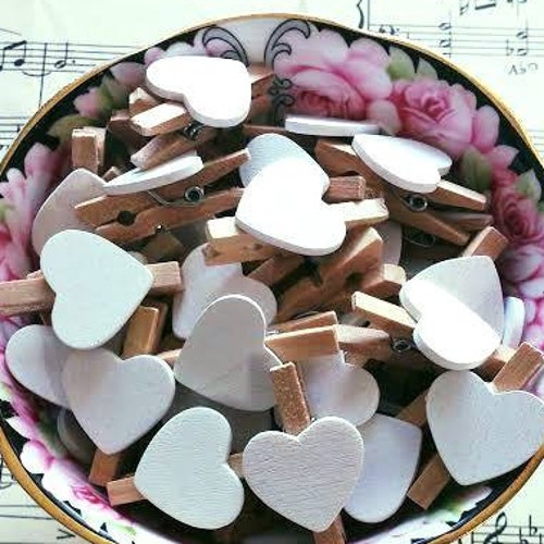 Mini Wooden Heart Pegs 30mm Craft Wedding Christmas | Etsy UK